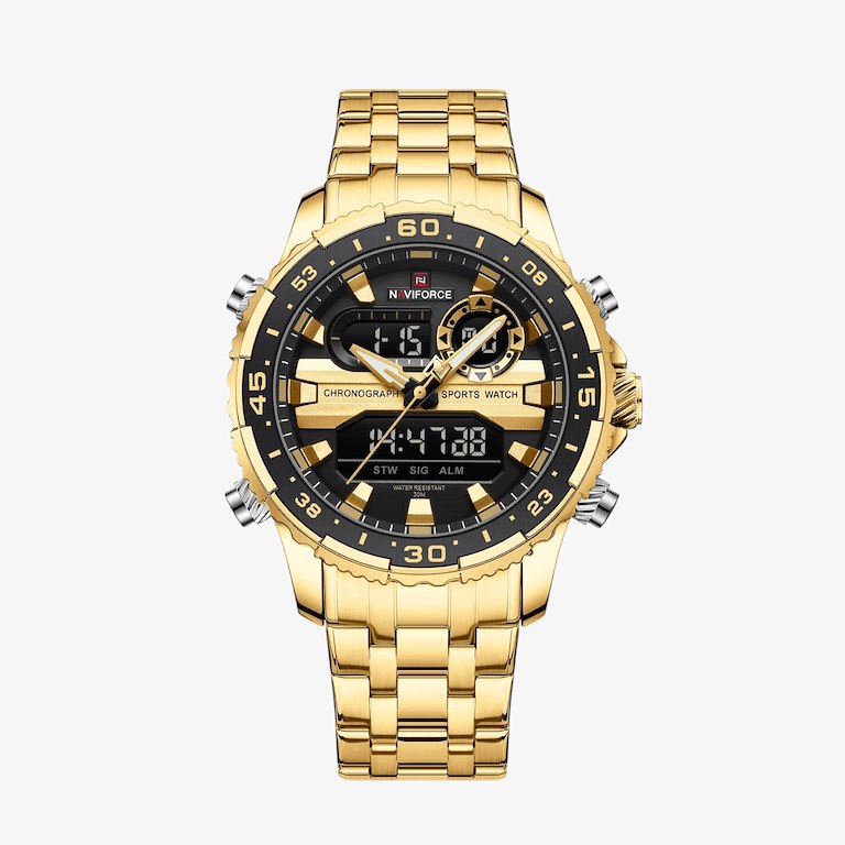 MUŠKI
SAT
NAVIFORCE
NF9234
DUAL
MASTER
–
GOLD/BLACK