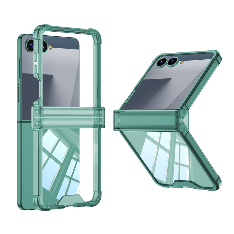 Futrola TRANSPARENT COLOR LINE za Samsung F751B Galaxy Z Flip 7 5G zelena (GKK case)