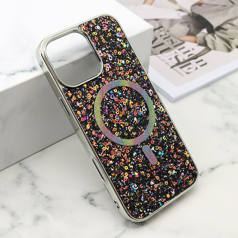 Zastitna maska (futrola) GLAM GLOW MagSafe - iPhone 16 Pro Max (6.9) crna (MS)