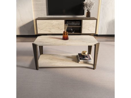 HANAH HOME Sto za kafu Monao Walnut Travertine