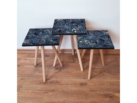 HANAH HOME Set 3 stočića 3Shp278 Navy Blue