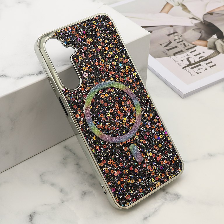 Zastitna maska (futrola) GLAM GLOW MagSafe - Samsung A166 Galaxy A16 5G crna (MS)