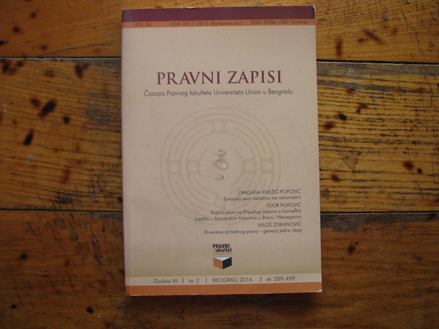 PRAVNI ZAPISI 2/2016 RETKO