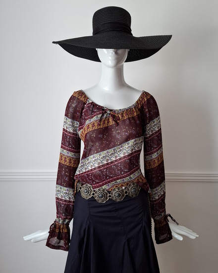 Y2k boho providna bluzica S
