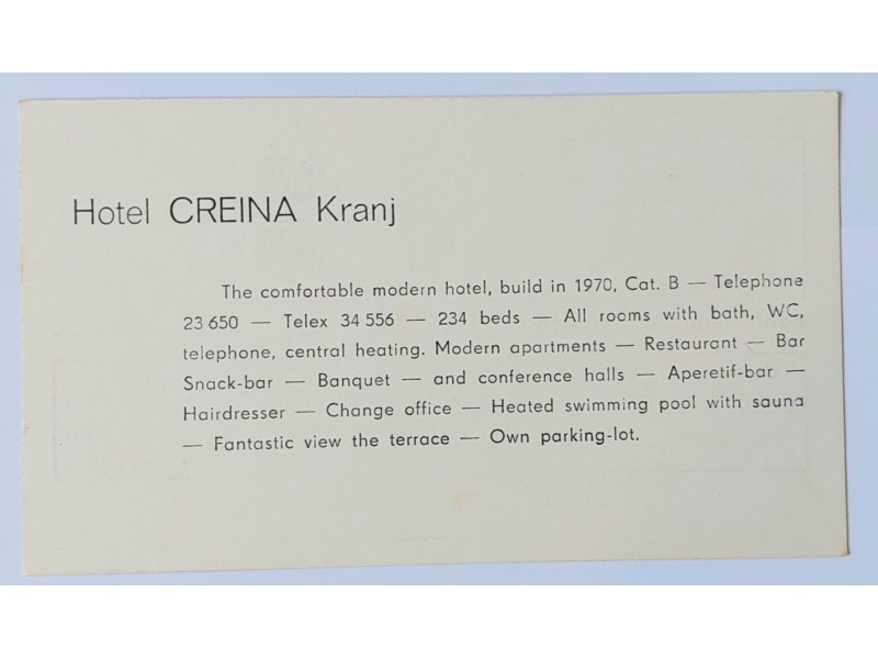 Slovenia - Kranj - Hotel Creina