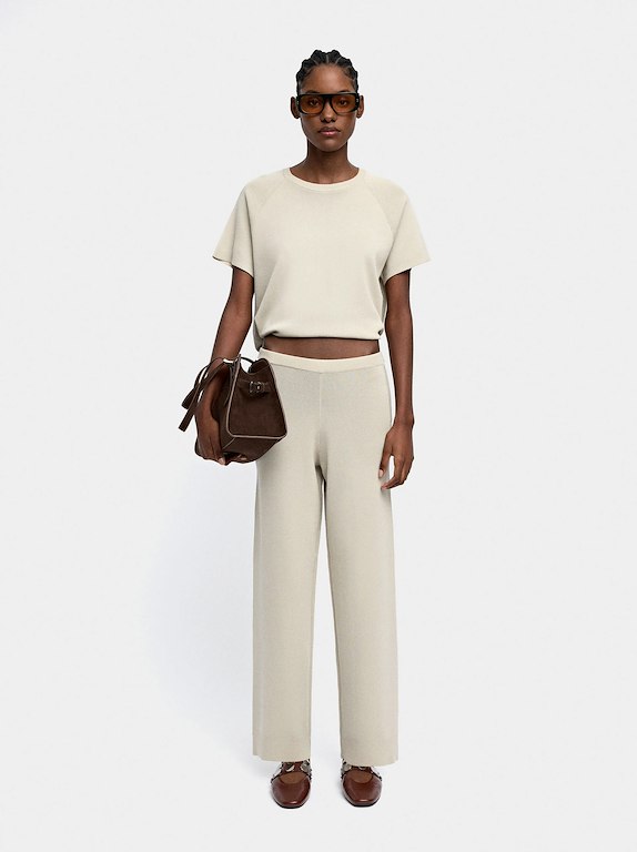 ELASTIC WAIST KNIT TROUSERS
