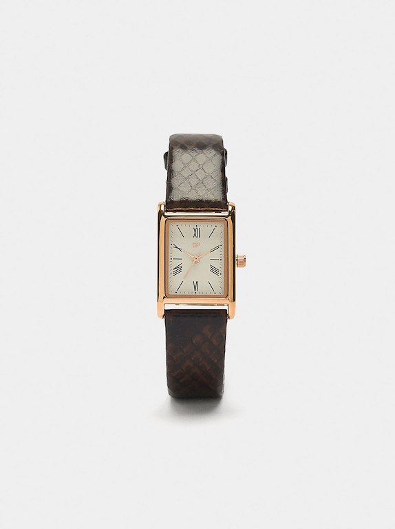 SQUARE WATCH WITH TEXTURED BRACELET