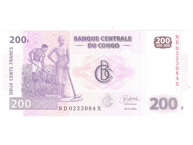 Kongo 200 francs 2022 UNC