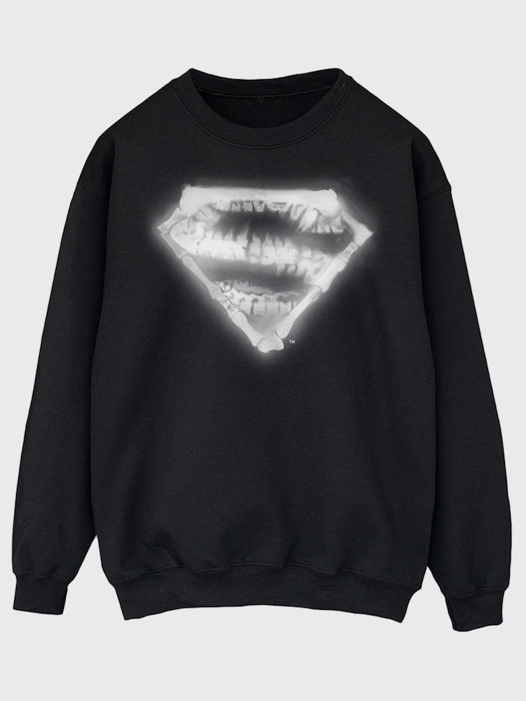 Brands In DC Comics Superman Skeleton Shield Sweat Top