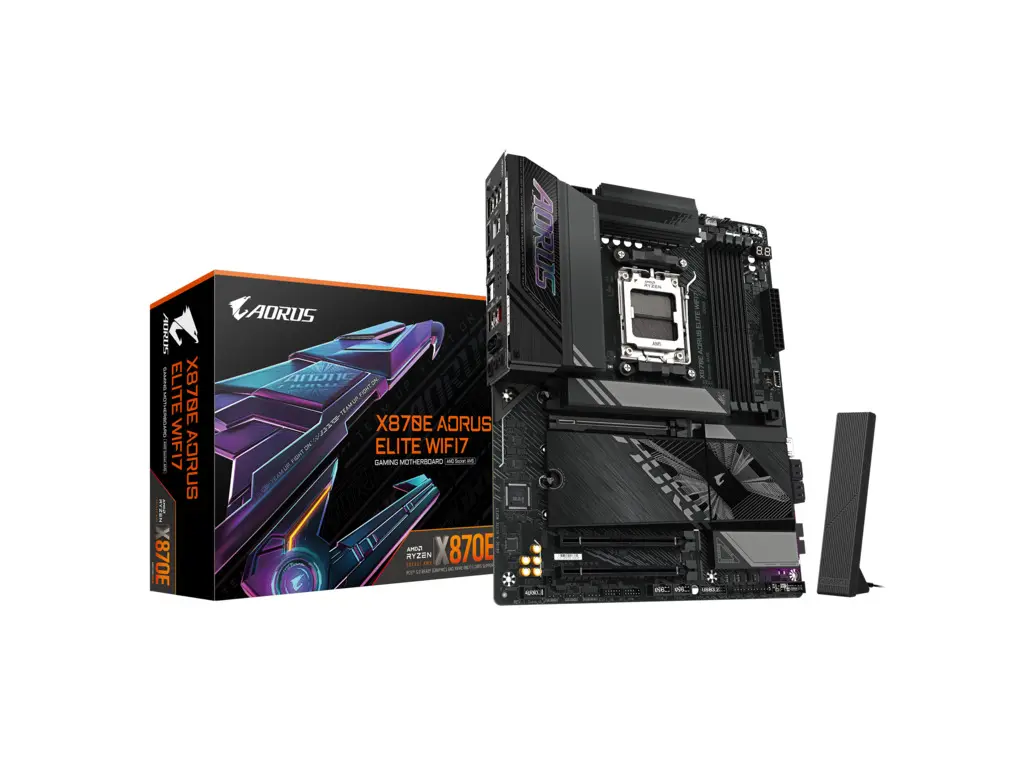 Gigabaјtova matična ploča X870E Aorus Elite, AM5, 4xDDR5, 4xM.2, 4xSATA, 2xHDMI, 2xDP, 12xUSB, ATX