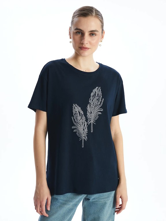 LC Waikiki Ženska majica S5AO56Z8-E1J, Teget