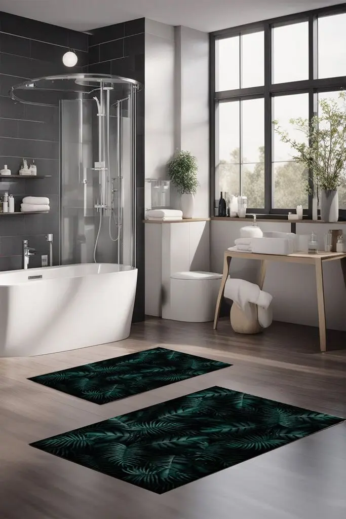 L'essentiel Maison Set prostirki za kupatilo CT-5335, 2 Komada, tamnoZelena