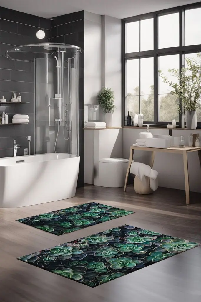 L'essentiel Maison Set prostirki za kupatilo CT-5308, 2 Komada, tamnoZelena