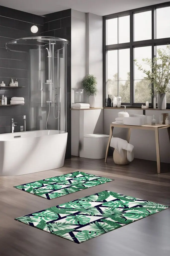 L'essentiel Maison Set prostirki za kupatilo CT-5322, 2 Komada, Zelena
