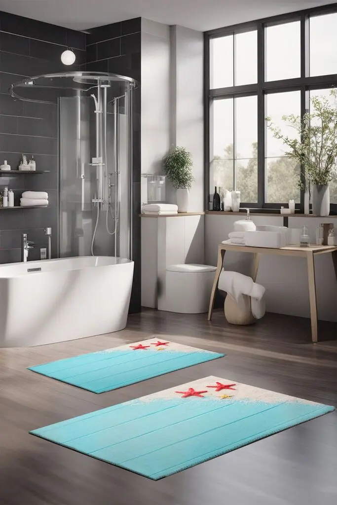 L'essentiel Maison Set prostirki za kupatilo CT-5190, 2 Komada, Svetloplava