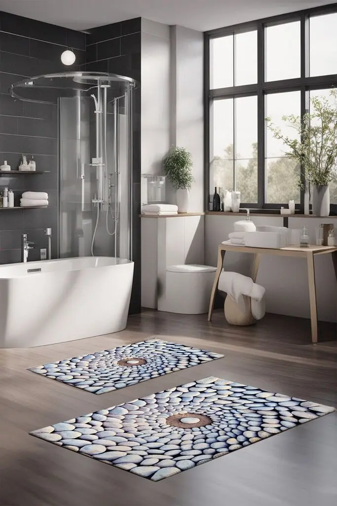 L'essentiel Maison Set prostirki za kupatilo CT-5288, 2 Komada, Bela