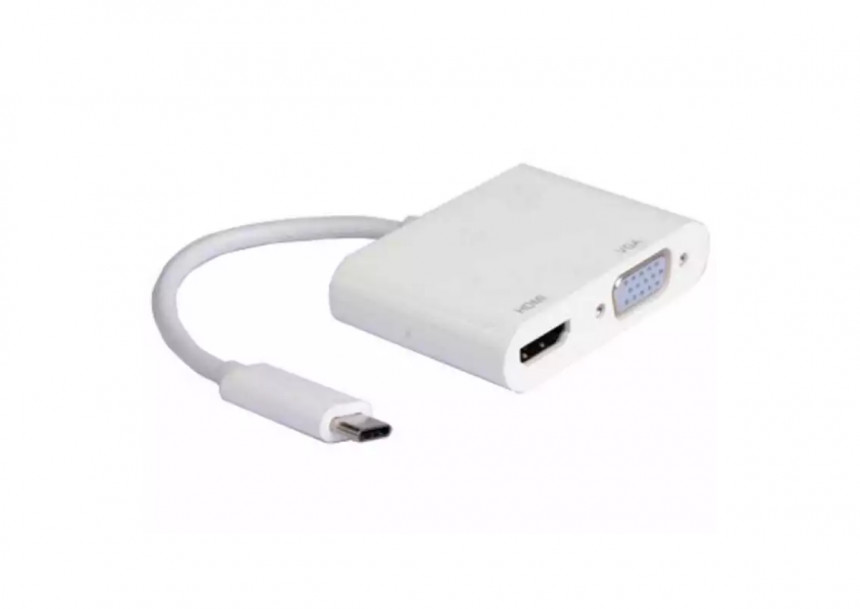 E-GREEN Adapter USB 3.1 Tip C - HDMI+VGA m/f