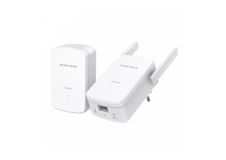 LAN Mercusys MP510 KIT v1.2 AV1000 Gigabit Powerline WiFi Kit zidni adapter sa integrisanom uticnicom, za mrežu preko strujne instalacije (2 kom komplet) (72671)