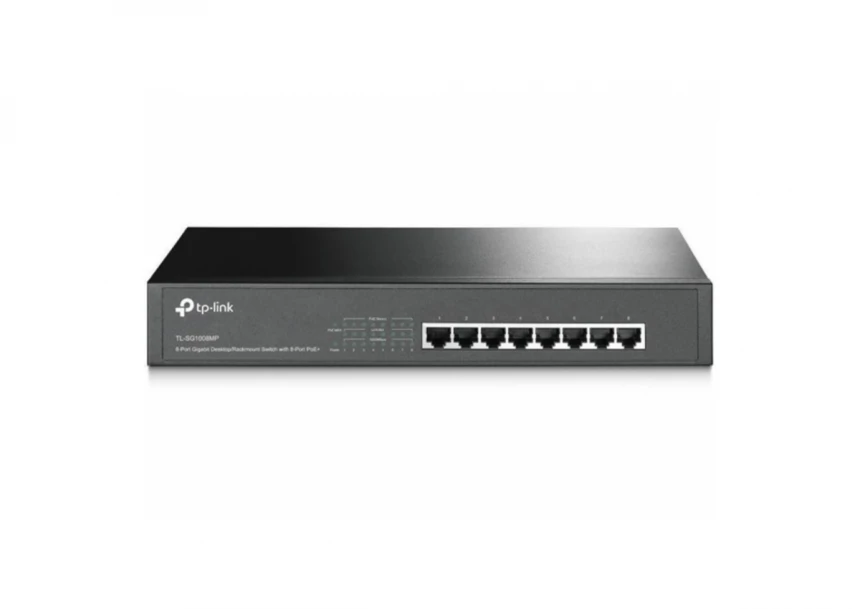 Switch TP-LINK TL-SG1008MP Gigabit/8x RJ45/10/100/1000Mbps/8x PoE+/Rackmount metalno kućište
