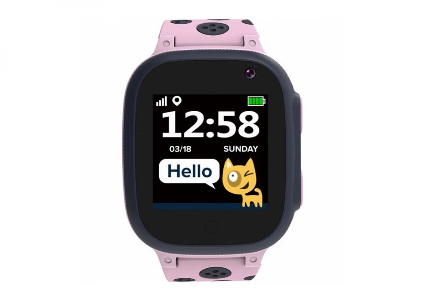 CANYON Sandy KW-34, Kids smartwatch, 1.44 inch colorful screen, GPS function, Nano SIM card, 32+32MB, GSM(850/900/1800/1900MHz), 400mAh battery, compatibility with iOS and android, Pink, host: 52....