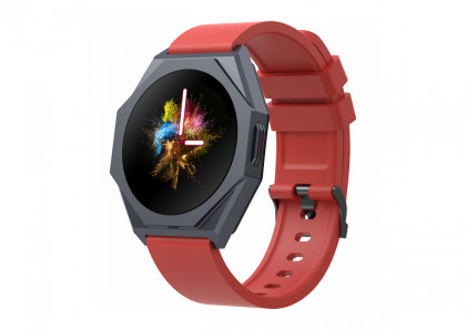 CANYON Otto SW-86, Smart watch Realtek 8762DK LCD 1.3'' LTPS 360X360px, G+F 1+gesture 192KB Li-ion polymer battery 3.7v 280mAh,Gun aluminum alloy case middle frame+plastic bottom case+Warm red sil...