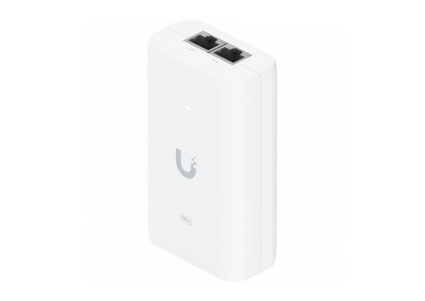 UBIQUITI PoE++ Adapter; Delivers up to 60W of PoE++; Surge, peak pulse, and overcurrent protection; Contains RJ45 data input, AC cable with earth ground, and PoE++ output; LED indicator for status...