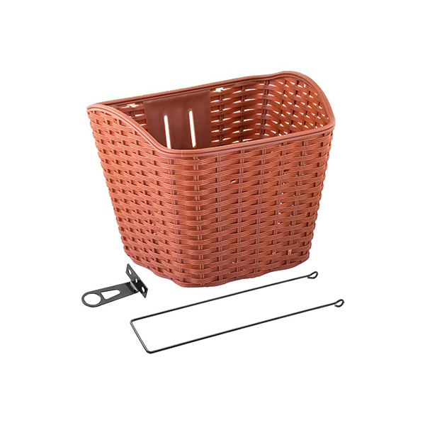 Korpa za bicikl PVC pletena braon sa držačima Venssini 3140019