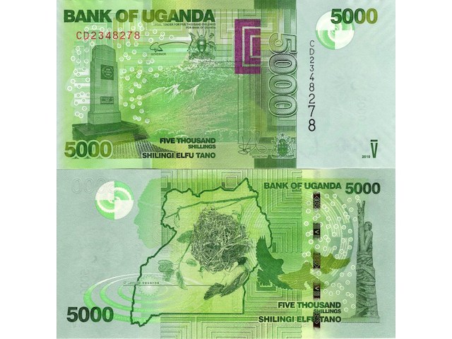 UGANDA 5000 Shilings 2019 UNC, P-51