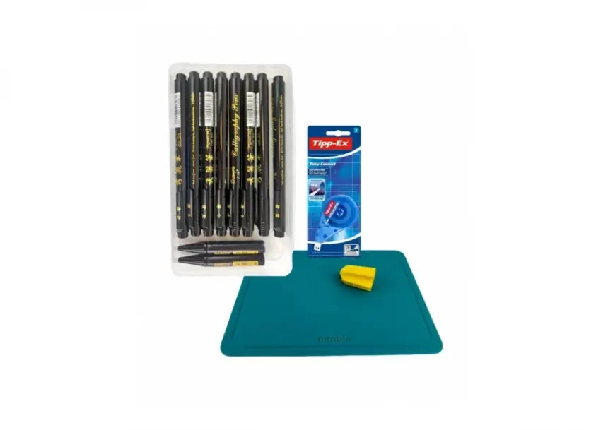 Set korektor, sekač za papir & kaligrafske olovke