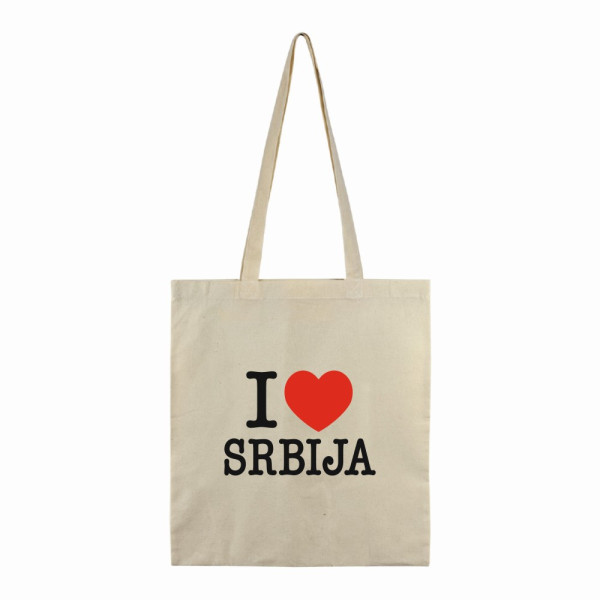 Suvenir TORBA, pamuk, Naturella 130, I love SRBIJA