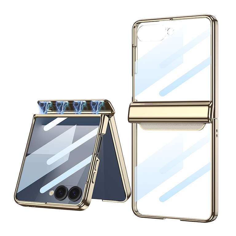 Futrola LINES II za Samsung F751B Galaxy Z Flip 7 5G zlatna (GKK case)