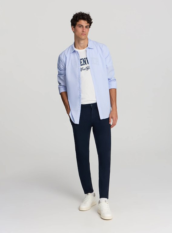Uske chino pantalone Plava navy