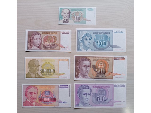 Jugoslavija lot - 7 novcanica