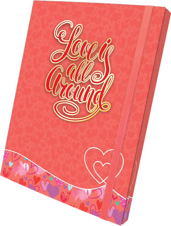 FASCIKLA SA GUMOM A4 3D BOX LOVE IS ALL...CRVENA OP*