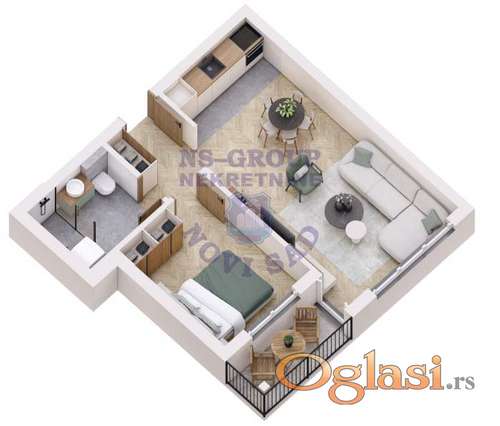 Dvosoban 45m2 Adice