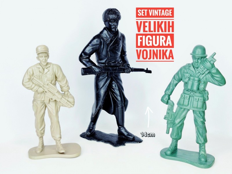 Lot starih vintage velikih figura vojnika