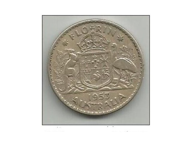 Australija 1 florin 1953. Ag