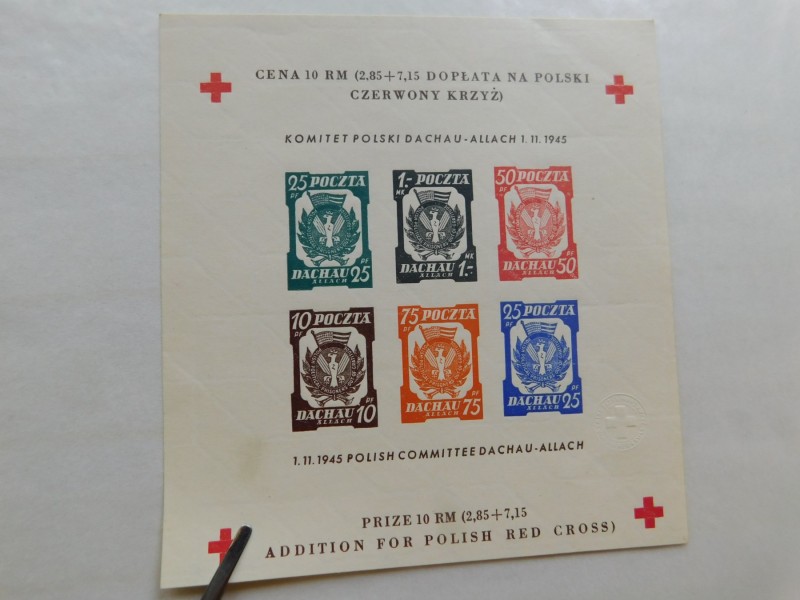 CRVENI KRST POLJSKE DACHAU 1945 BLOK