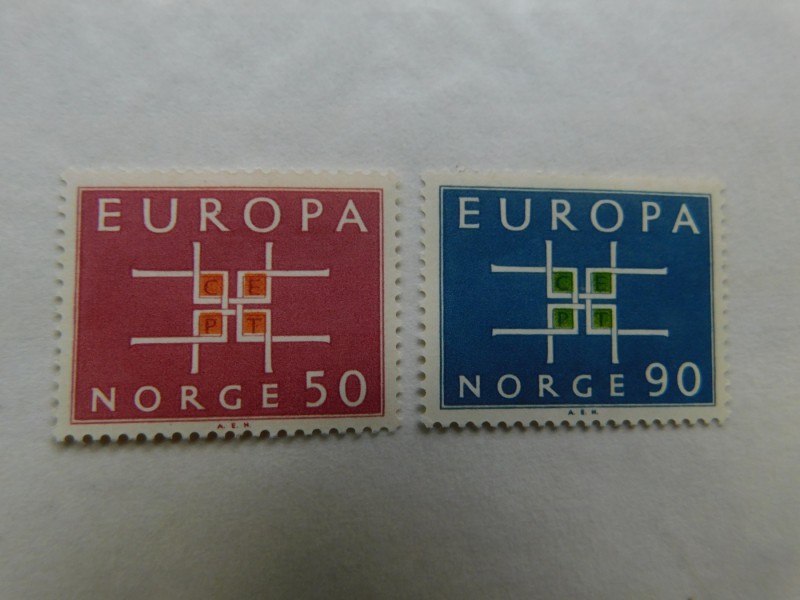NORGE EUROPA 1963 KOMPLET ČISTA SERIJA