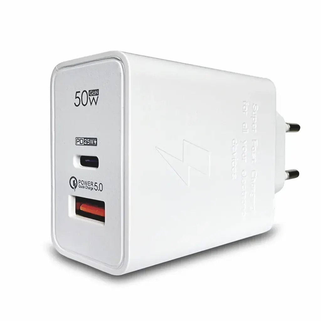 Bavin Punjač KeKe PD002, 50 W, USB-A i Type C, Beli
