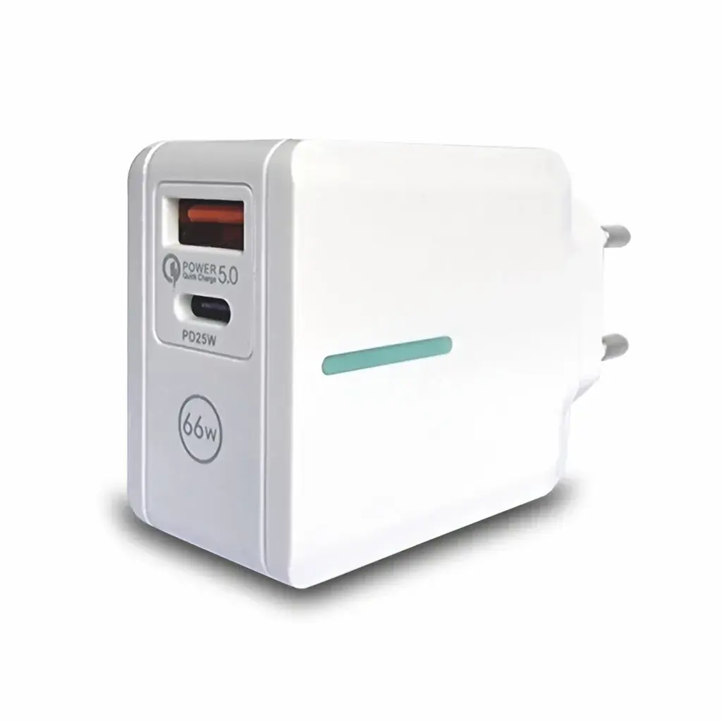 Bavin Punjač KeKe F012 / WUW T66, 66 W, USB-A i Type C, Beli