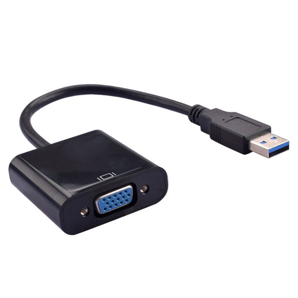 E-Green Adapter USB 3.0 (M) - VGA (F) crni