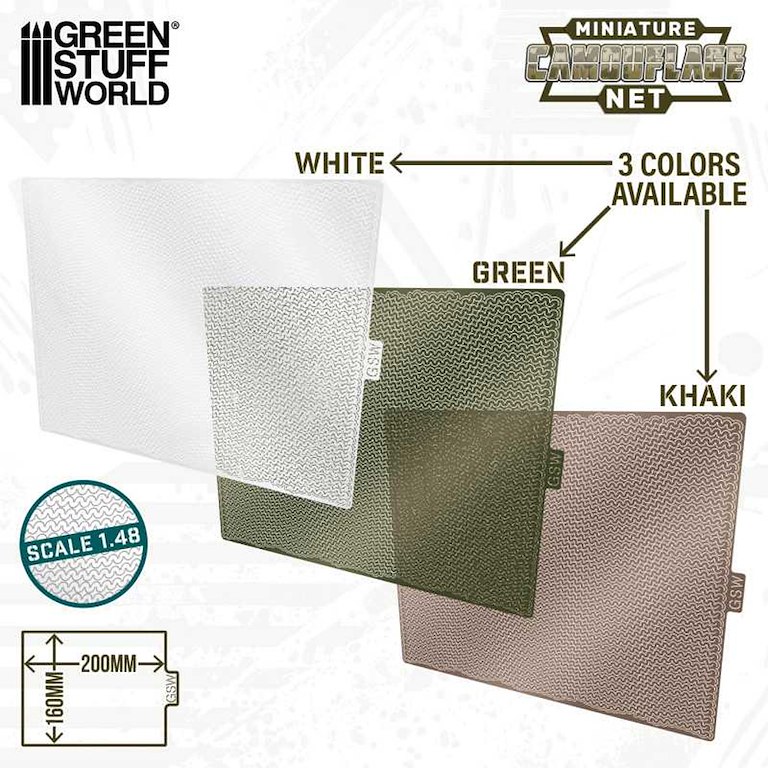 Miniature Camouflage Nets 1/48 (200x160mm) Green