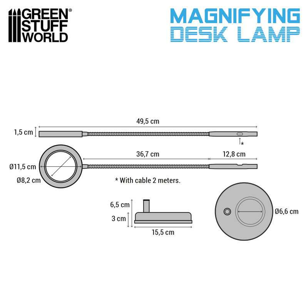 Magnifying desk lamp - BLACK