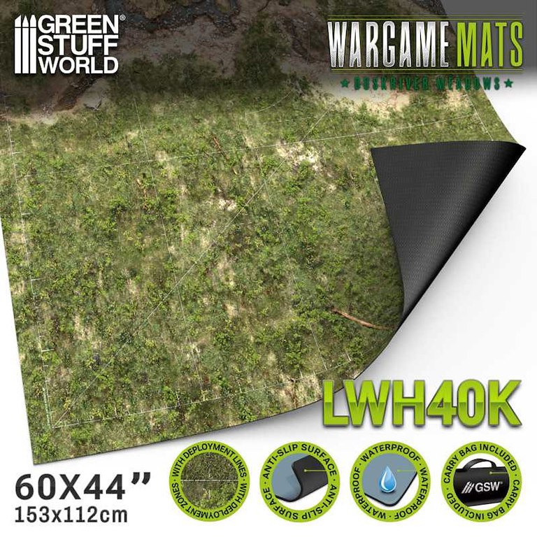 Wargame Mat - 155x114cm (44x60'' lines) - Duskriver Meadows