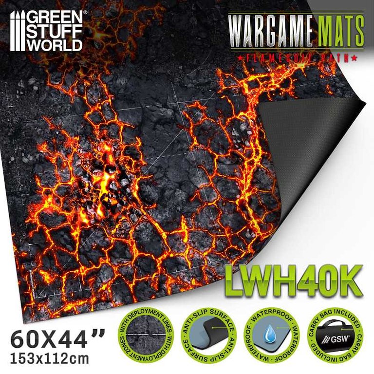 Wargame Mat - 155x114cm (44x60'' lines) - Flamecoil Path
