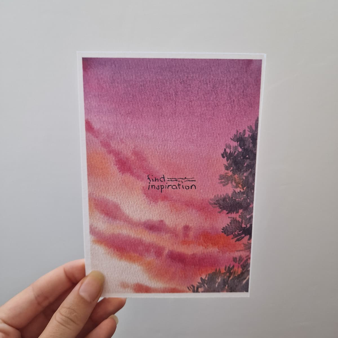Art kartica Find Inspiration sa zalaskom sunca