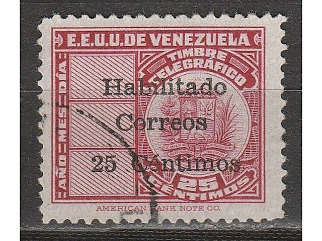 Venecuela, Venezuela- 1951 - Habiitado Correos