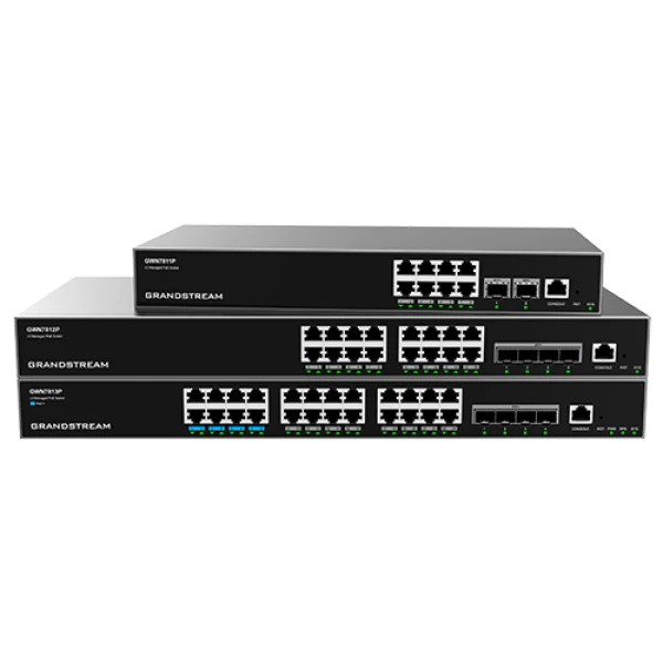 101001000 16 PoE port Svič Grandstream GWN7812P L3 PoE upravljivi1U16xGE PoE+ (240W)+4x10G SFP+