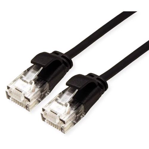 Secomp Roline UTP Data Center PatchCord, SLIM, Cat6A/Cl.EA, LSOH, black, 0.15m